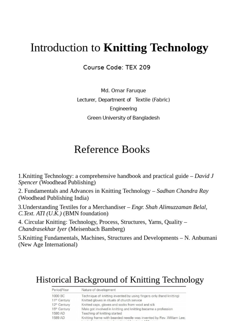 Overview of Knitting Technology | PDF | Knitting | Yarn