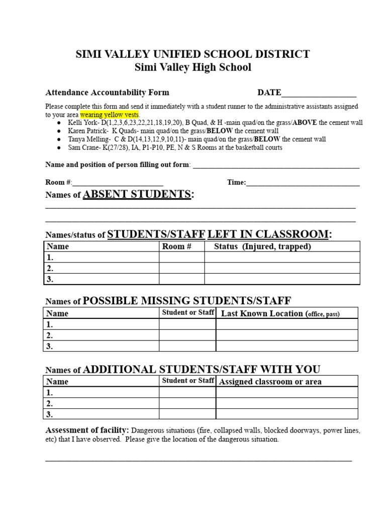 Attendance Accountability Form '24-'25 | PDF