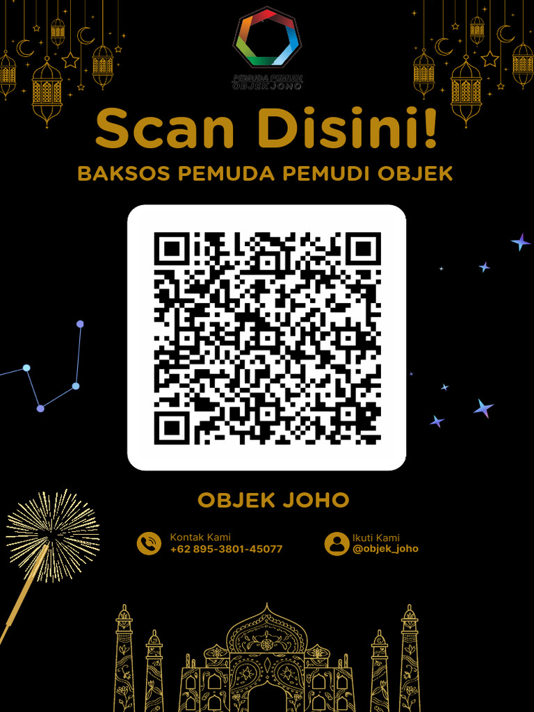 Biru Ilustrasi Modern Imut Meriah Pembayaran Barcode Scan Disini Flyer ...
