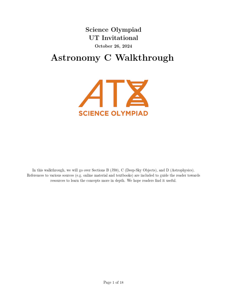 2025 UTX Astro Walkthrough | PDF | Stars | Exoplanet