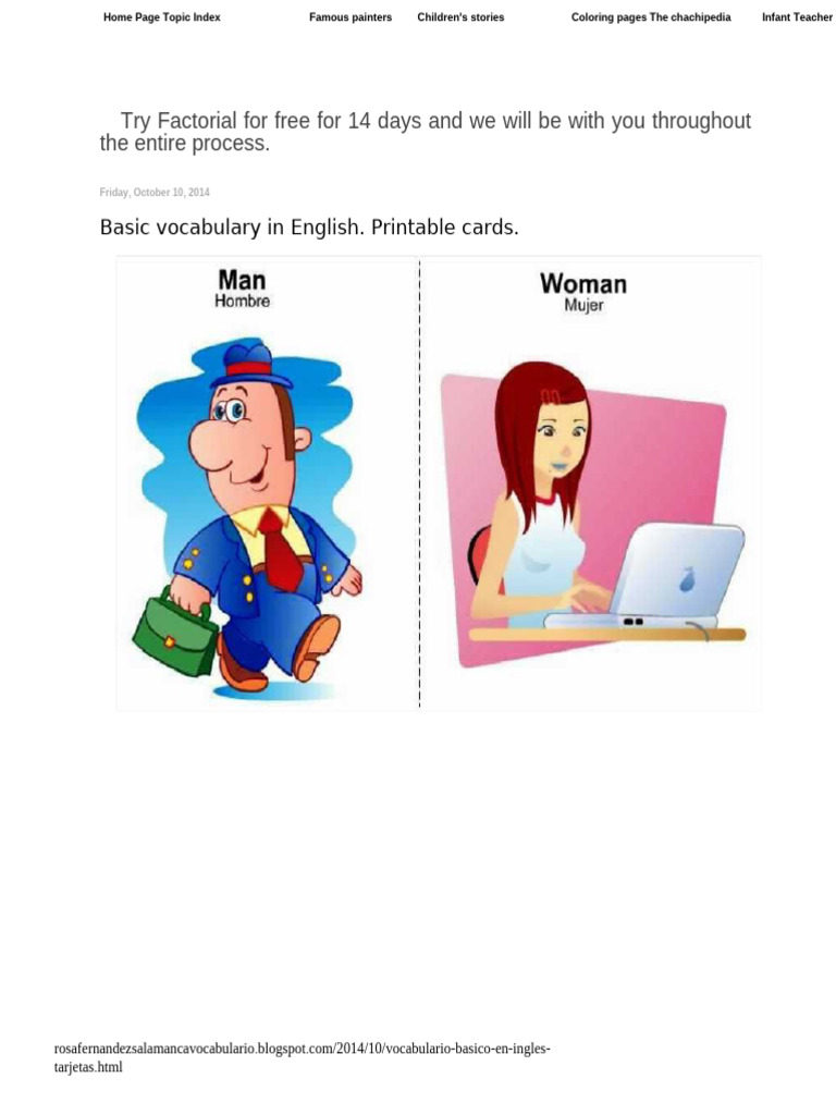 Vocabulary in Images. Preschool and Primary Teacher. Basic Vocabulary ...