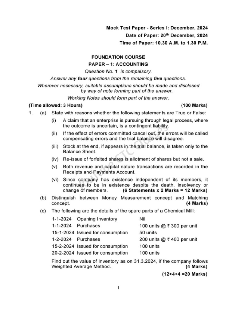 Accounts MTP Dec 2024 Series 1 I CTC Classes - 241221 - 205623 | PDF