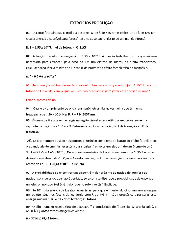 Lista de Exercícios 01 | PDF