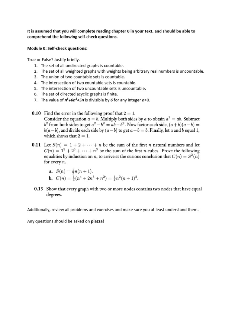 Module 0: Self-Check Questions Guide | PDF