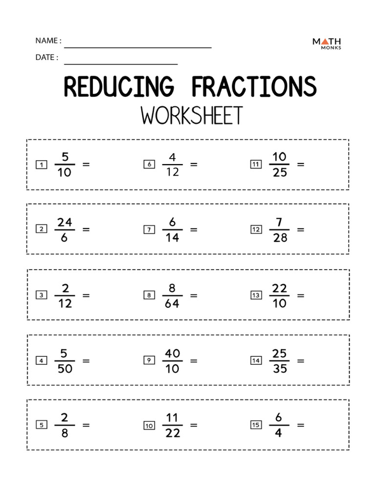 3rd Grade Simplifying Fractions Worksheets | PDF