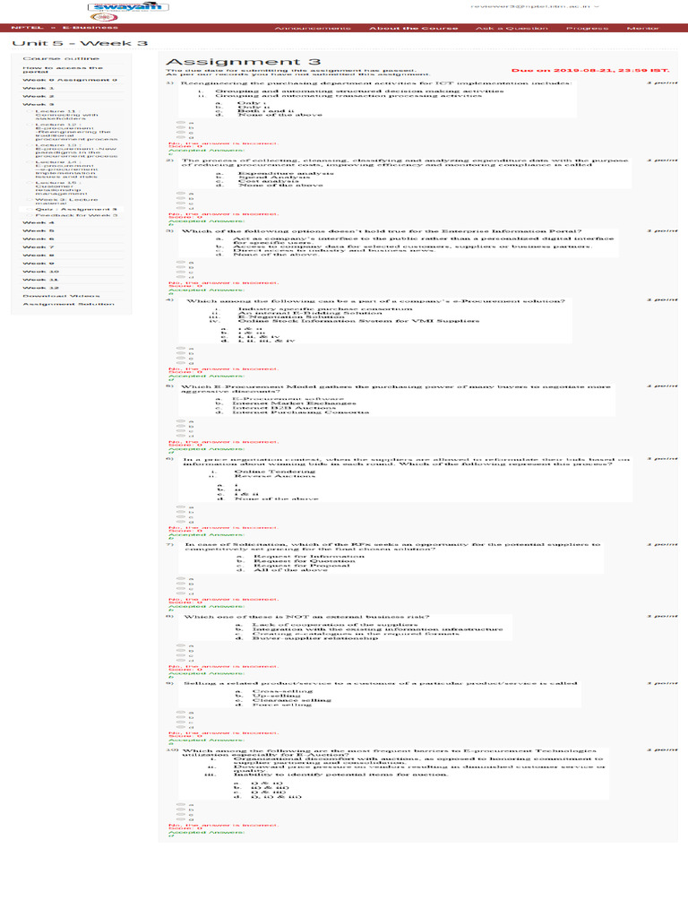 Noc19 mg54 Assignment Week 3 | PDF