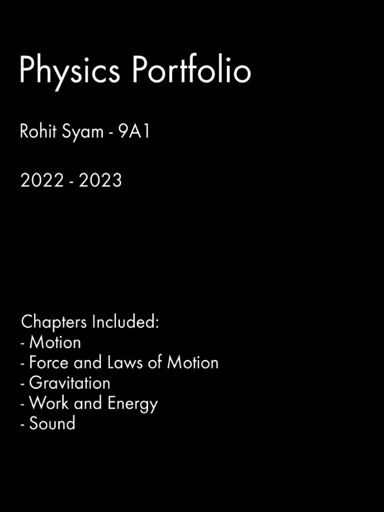 Physics Portfolio Cover pAGE | PDF