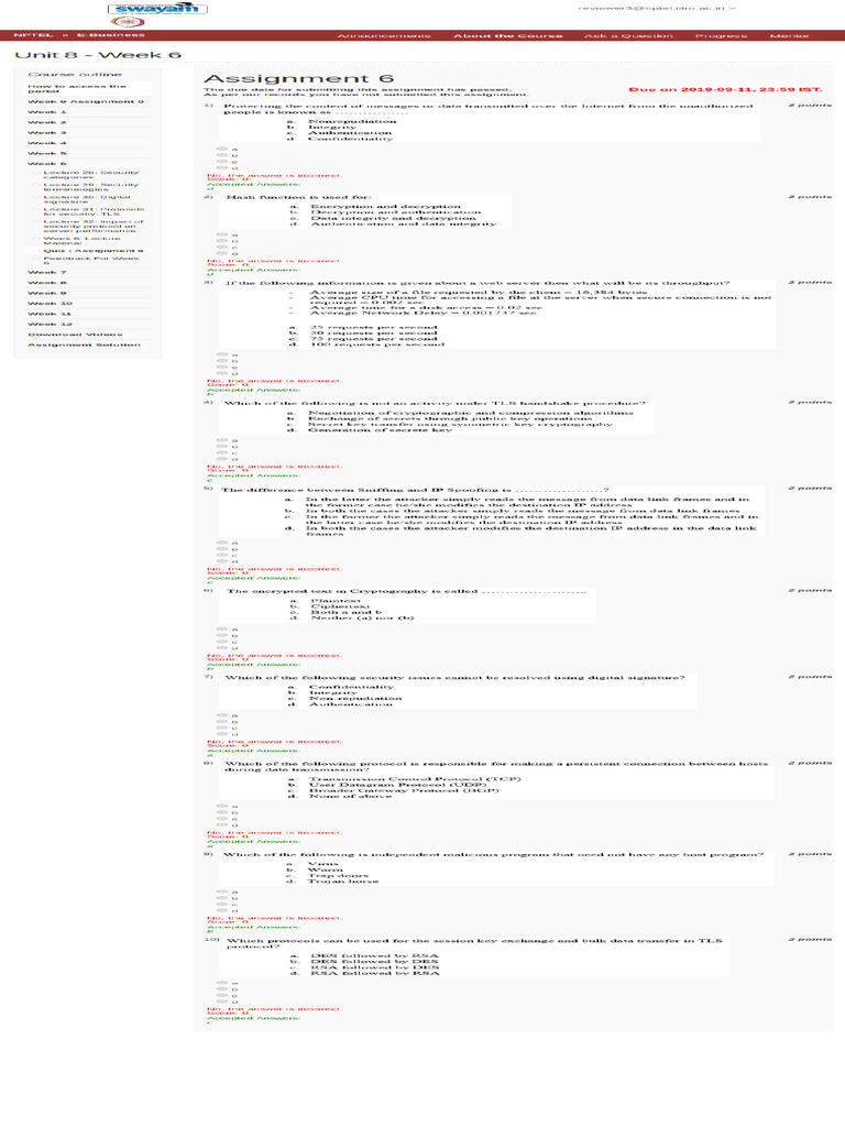 Noc19 mg54 Assignment Week 6 | PDF