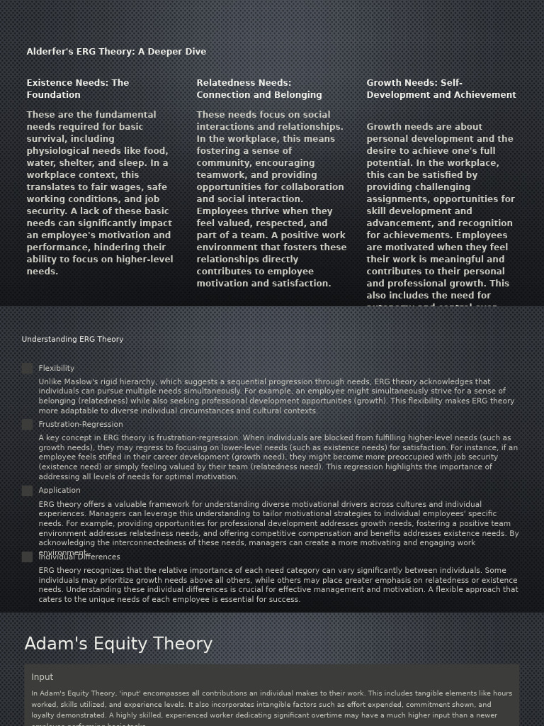 Alderfers-ERG-Theory-A-Deeper-Dive | PDF | Motivational | Motivation