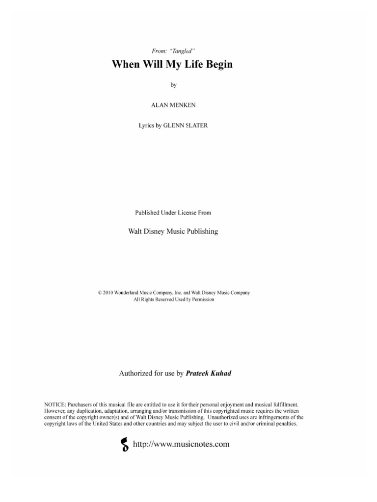When Will My Life Begins | PDF
