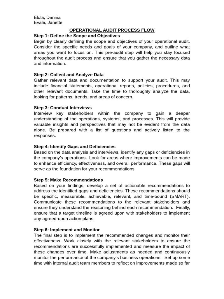 Operational Audit Process | PDF