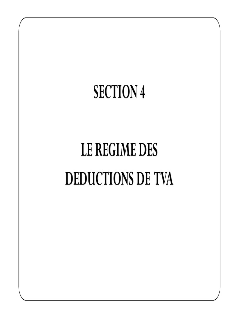 Deductions de TVA : Principes et Modalités | PDF | Taxe sur la valeur ...