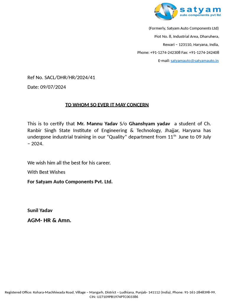 Mannu Certificate | PDF