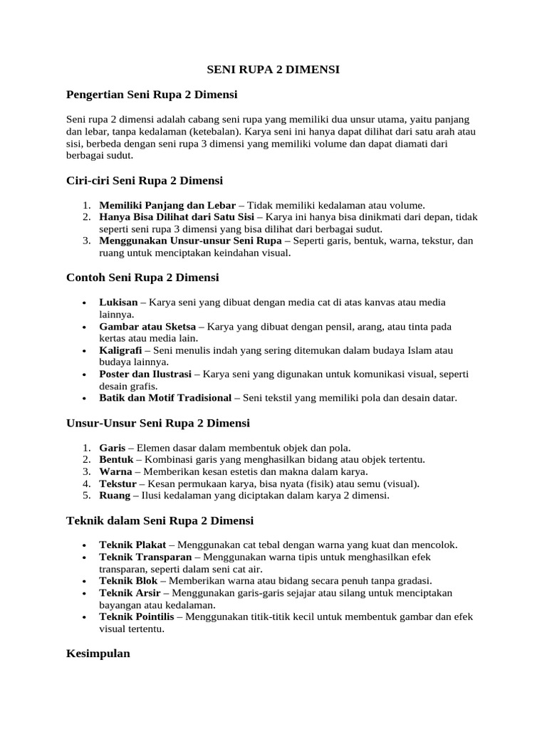SENI RUPA 2 DIMENSI | PDF