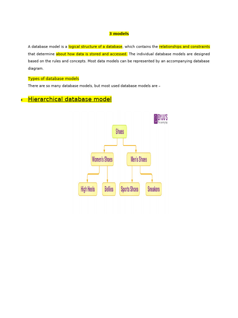 3 models | PDF | Databases | Conceptual Model
