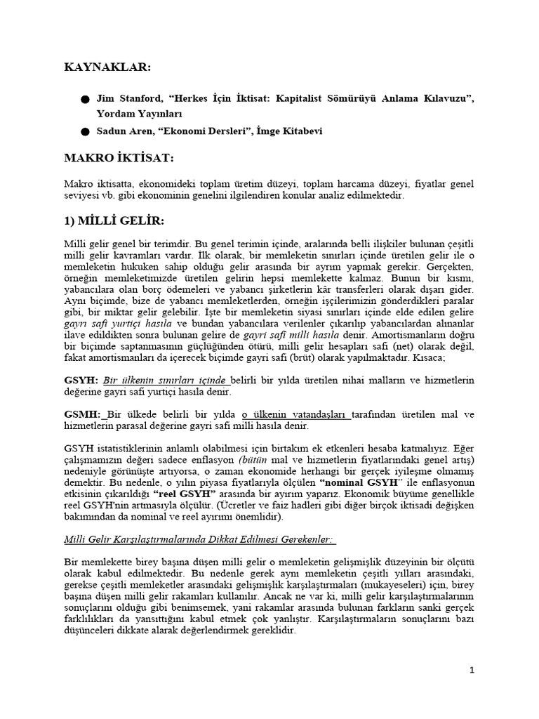 Makro IÌ Ktisat Ders Notu | PDF