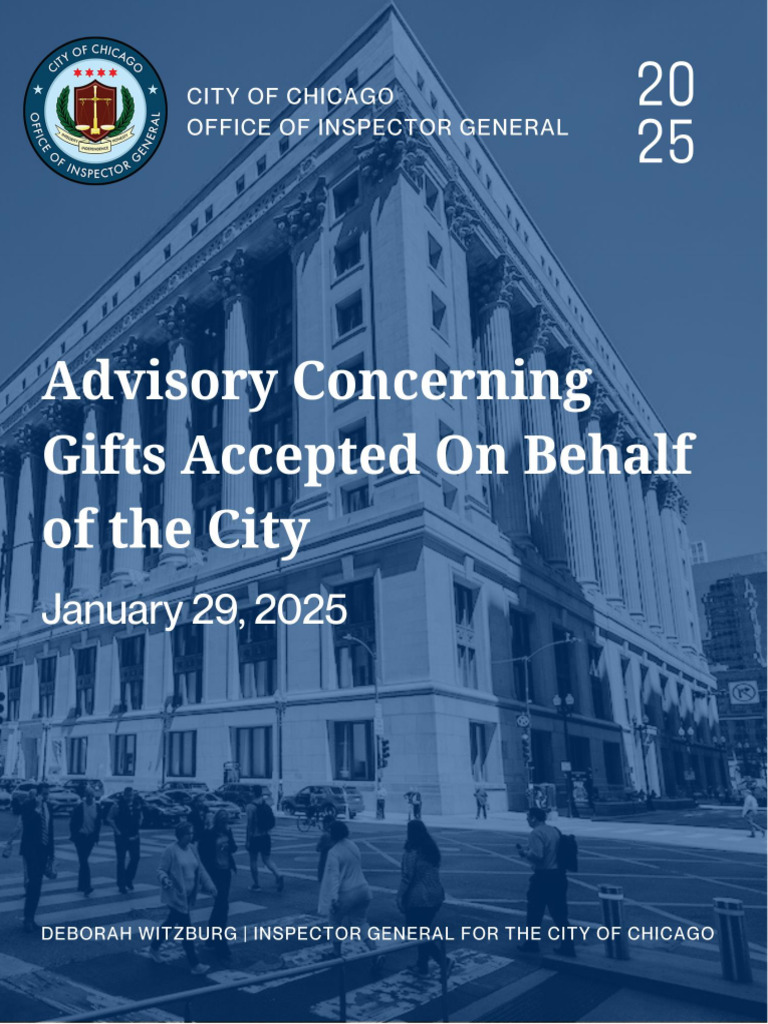 OIG Advisory Concerning Gifts Accepted On Behalf of The City | PDF ...