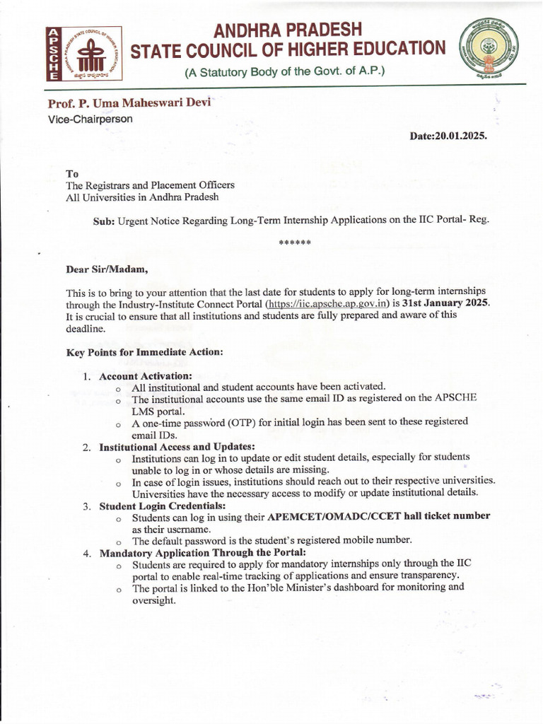 Urgent Notice - IIC Portal | PDF