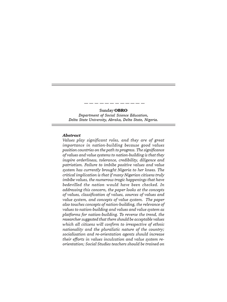 Values and Value System as Platforms for Nation Building | PDF | Virtue ... Values and Value System as Platforms for Nation Building | PDF | Virtue ...