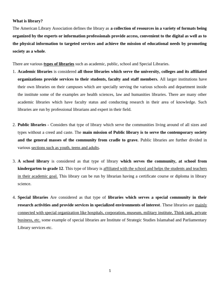 Library & Its Types | PDF