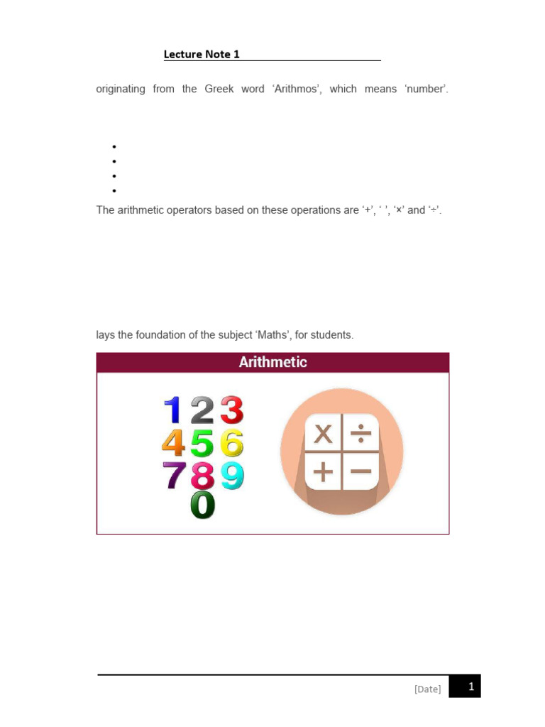 Basic Arithmetic Operations Explained | PDF | Division (Mathematics ...