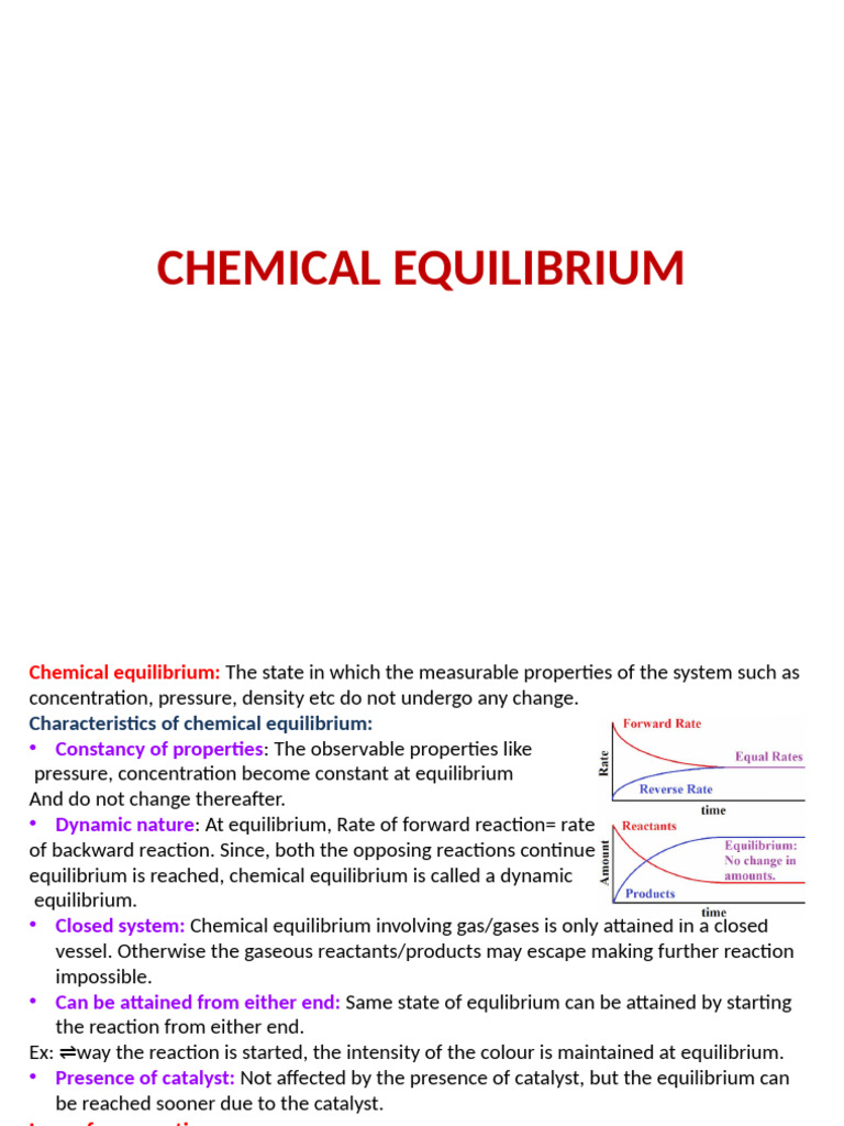 Chemical Equilibrium | PDF | Chemical Equilibrium | Reaction Rate