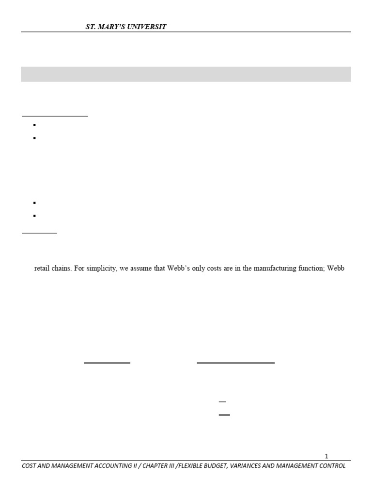 CH - 3 Flexible Budgets - Ahmed Final | PDF | Management Accounting | Budget