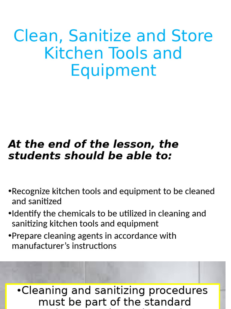 Kitchen Cleaning Guide for Students | PDF