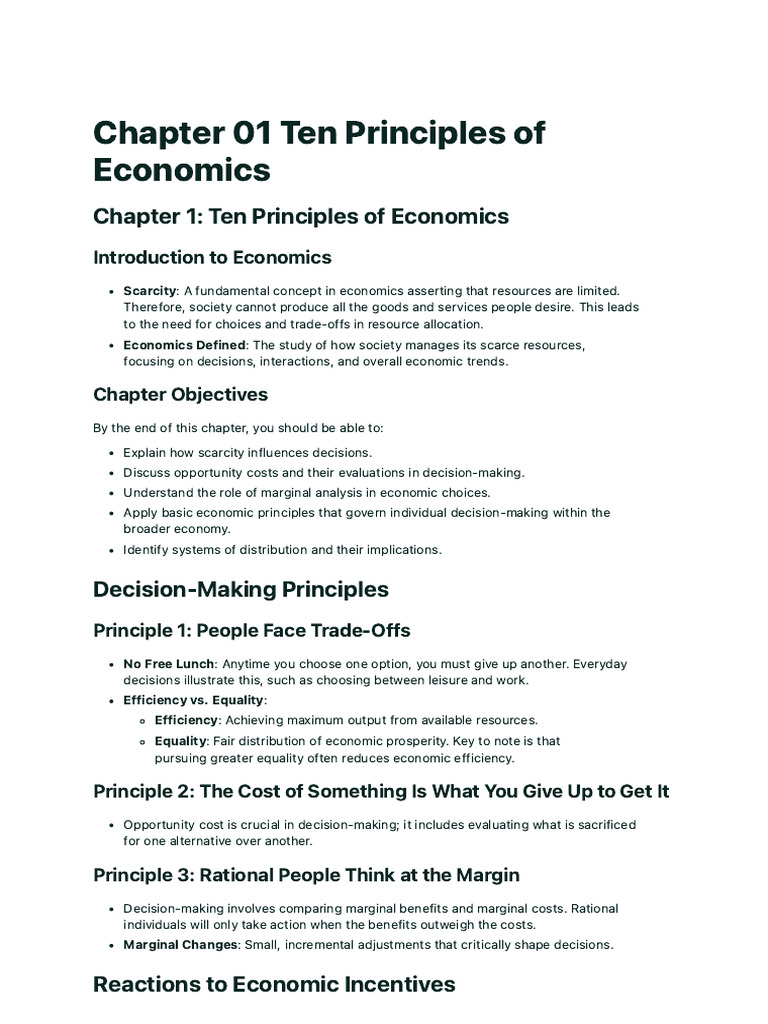 Chapter 01 Ten Principles of Economics | PDF | Economics | Market ...