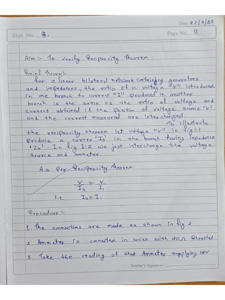 Reciprocity Theorem | PDF