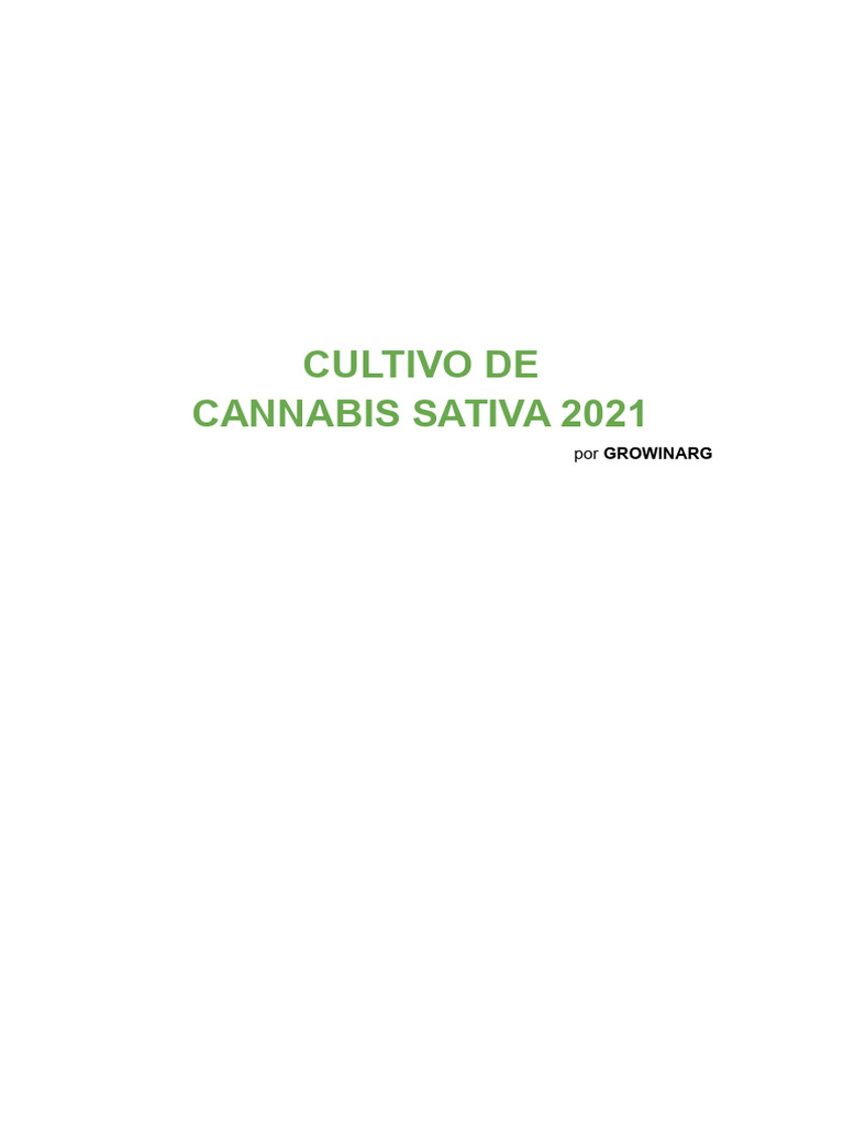 CULTIVO DE CANNABIS SATIVA 2021 Por Growinarg | PDF | Fertilizante | Agua