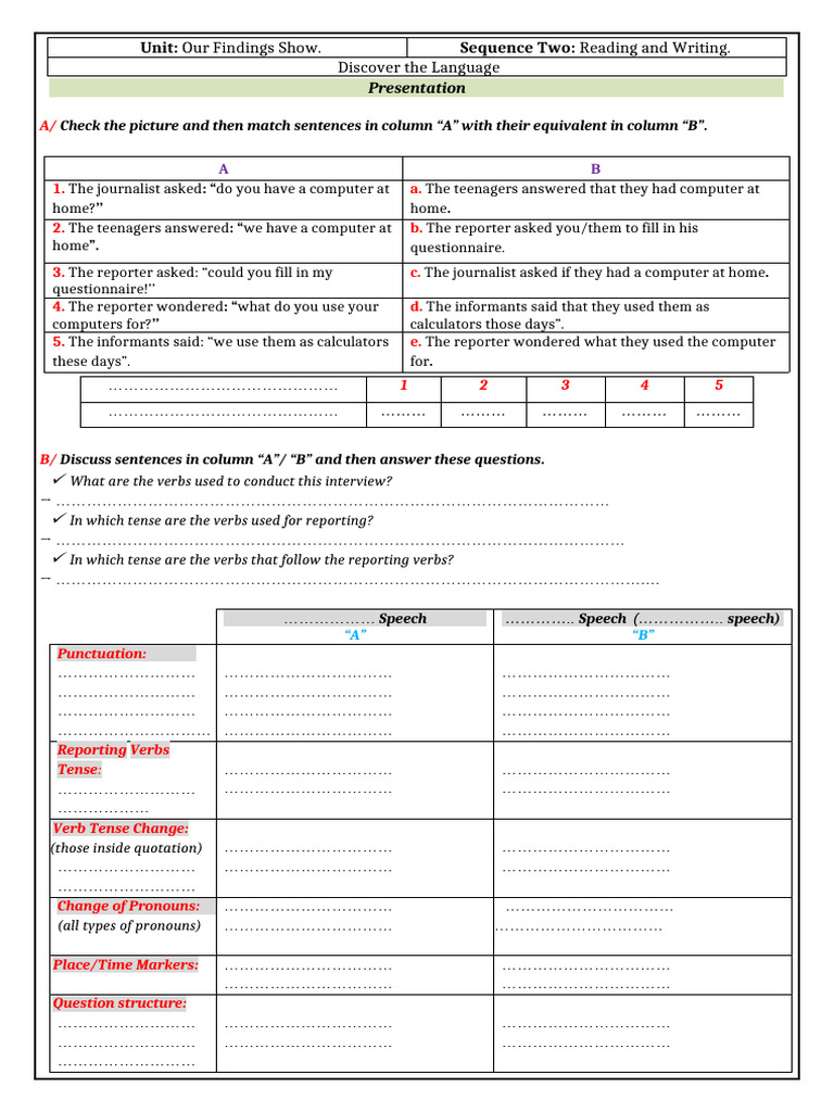 Reported Speech Practice Guide | PDF | Language Mechanics | Syntax