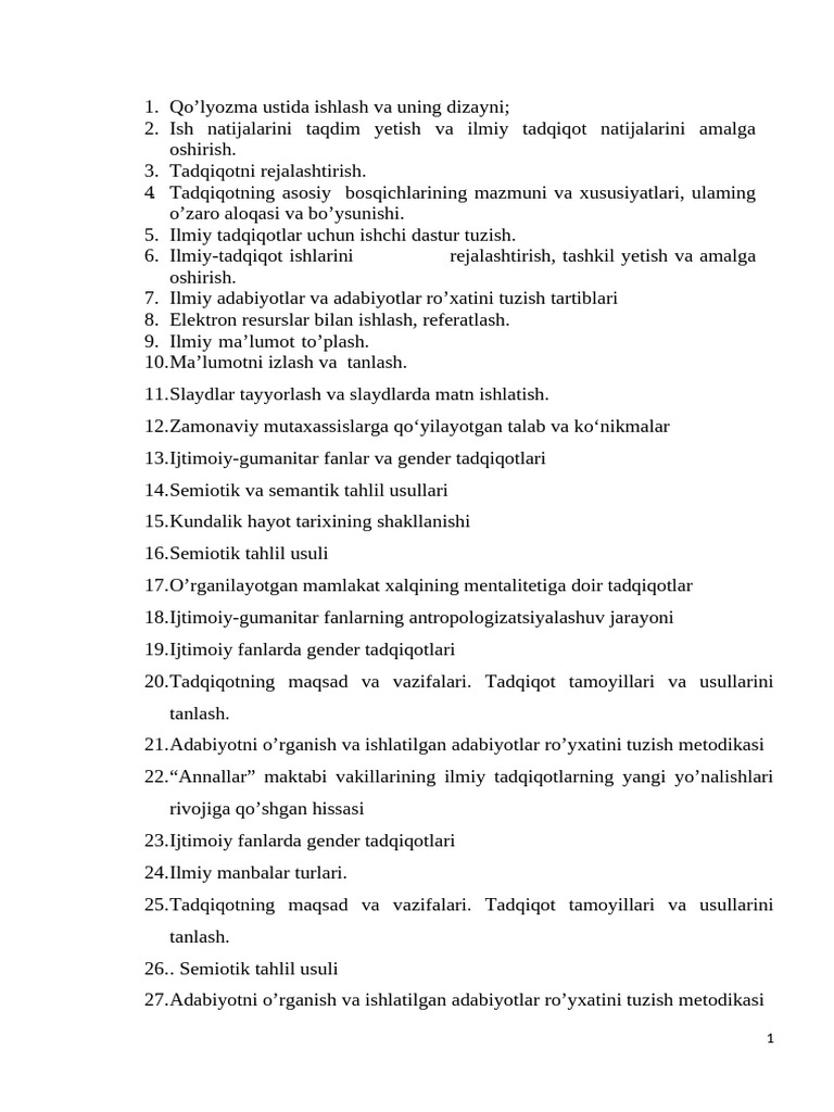 Metodologiya Savollar | PDF