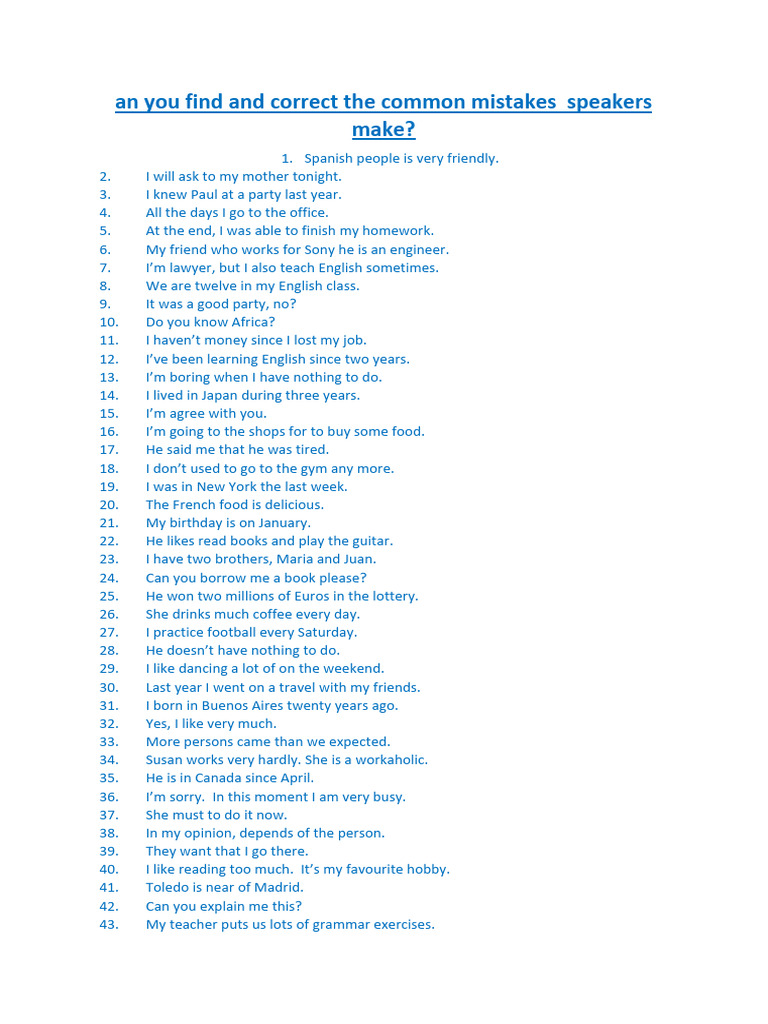 45 Common Mistakes | PDF