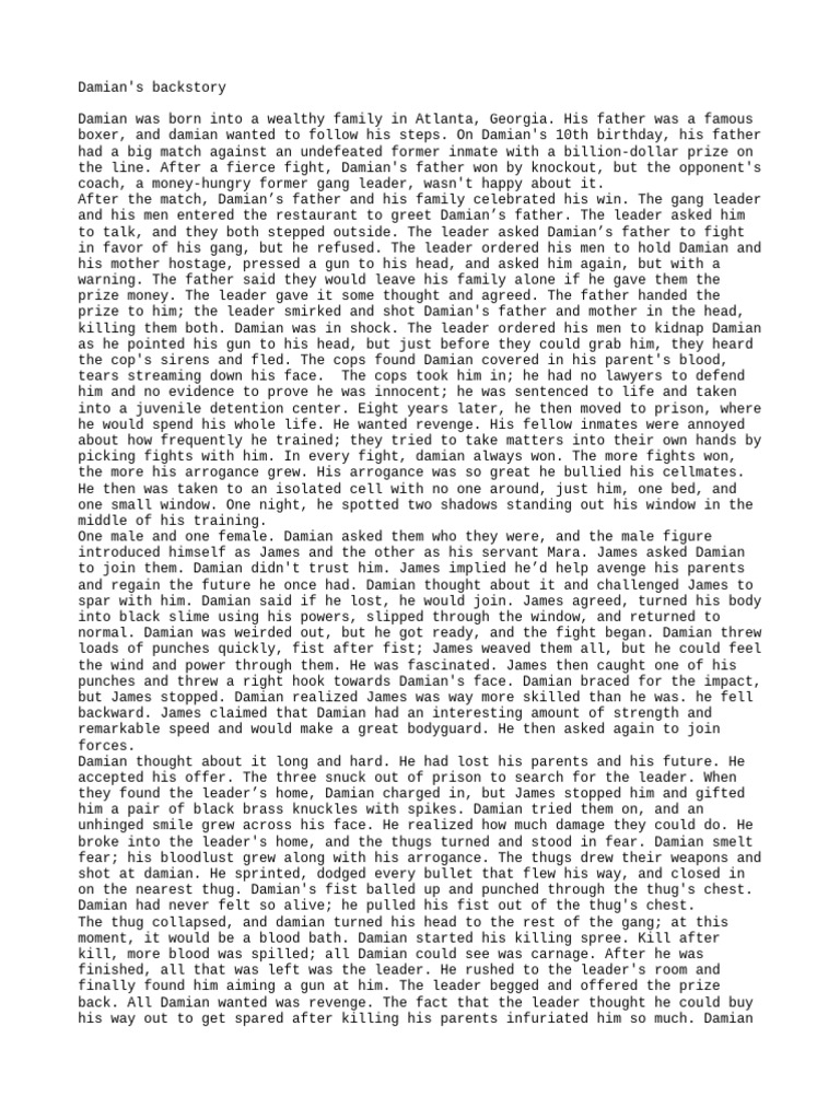 Damian's Story | PDF
