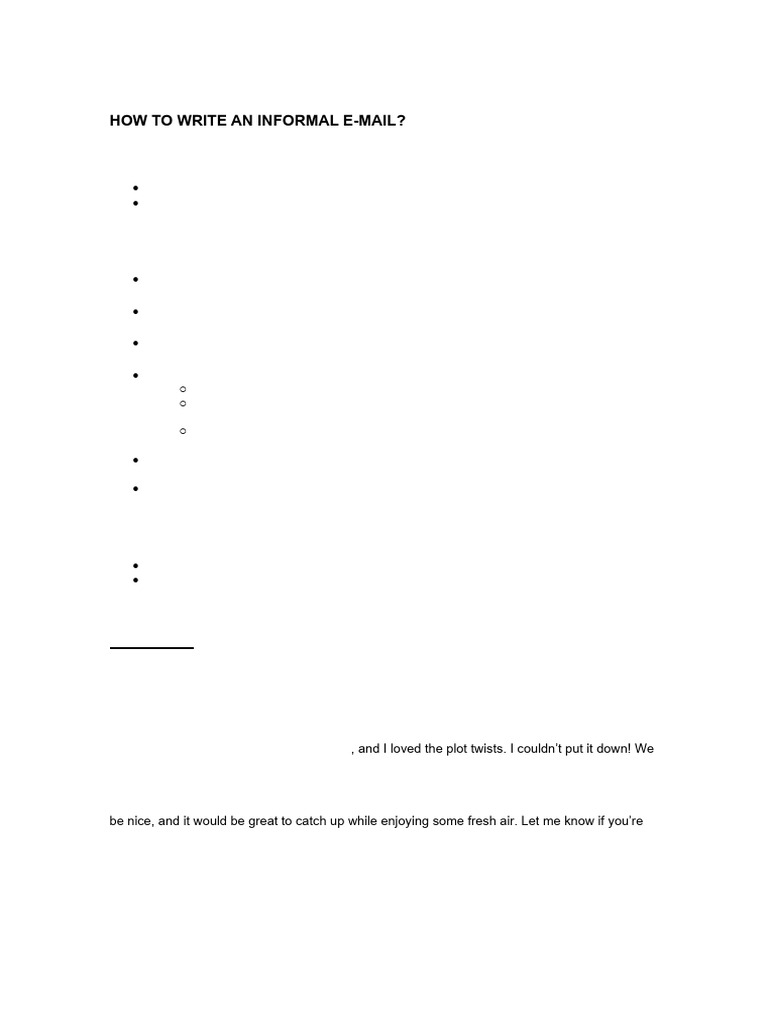 Informal Email Pdf