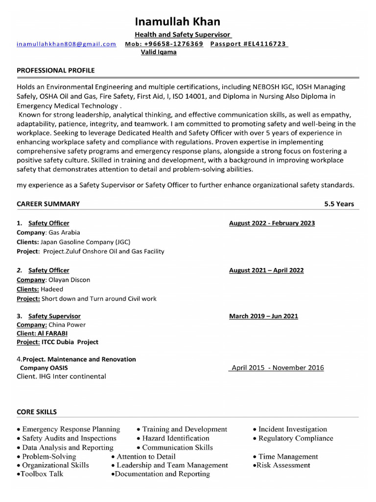 Inam Ullah New CV PDF on 25-10-2024 (3) | PDF