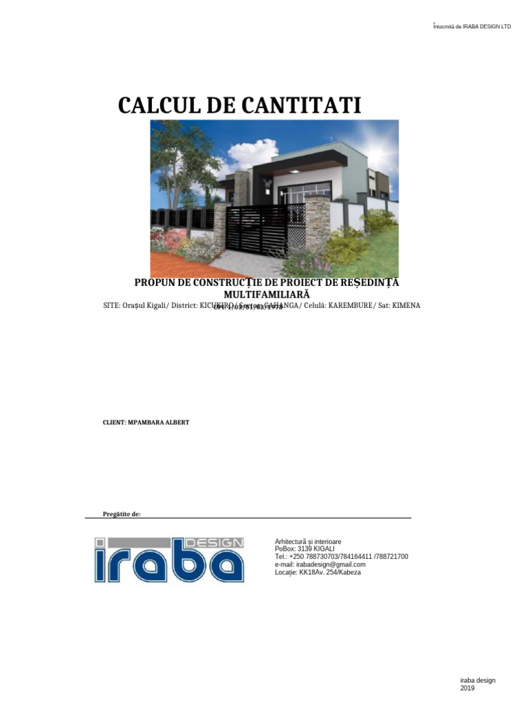 190816 DEVIZ_CASA_REZIDENTIALĂ | PDF