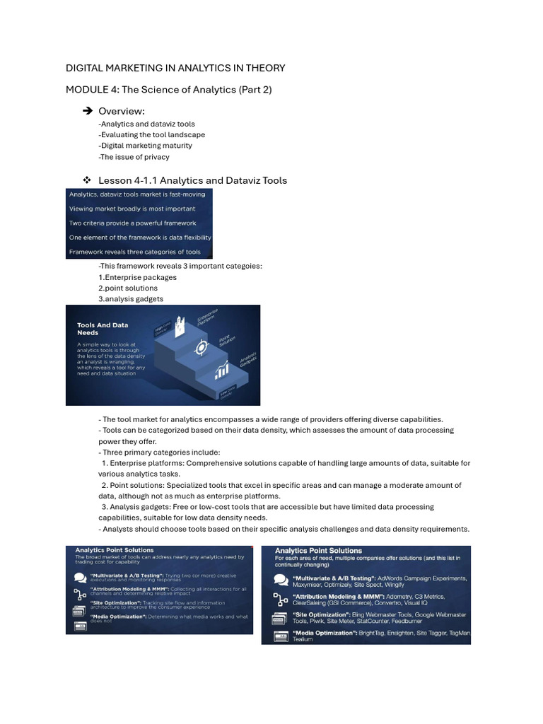 Digital Marketing Analytics In Theory Module 4 | PDF | Privacy | Http Cookie