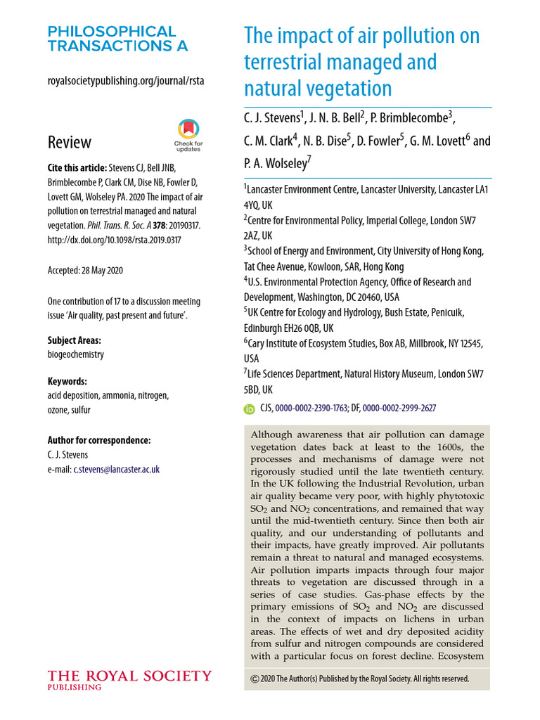 rsta.2019.0317 | PDF | Air Pollution | Sulfur Dioxide