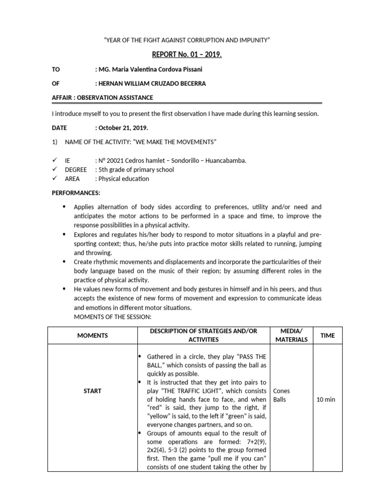 Physical Education Report 1 and 2 | PDF | Body Language | Learning