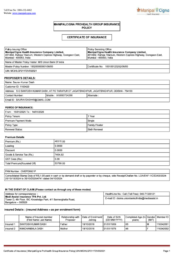 Health Insurance | PDF