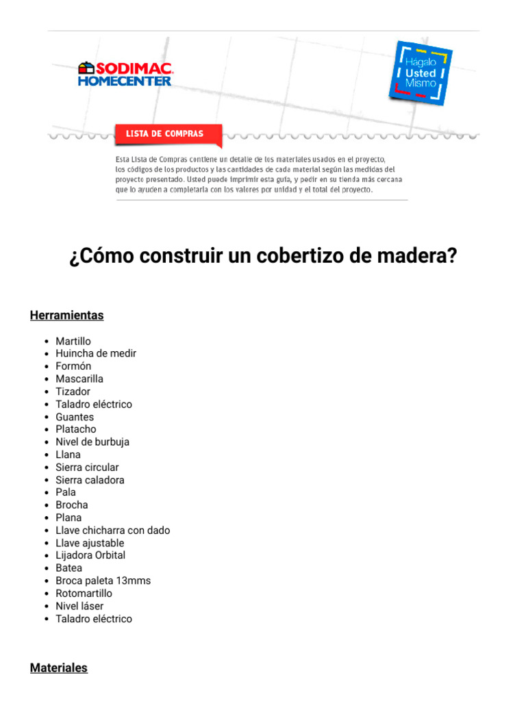 Construcción de Cobertizo de Madera | PDF