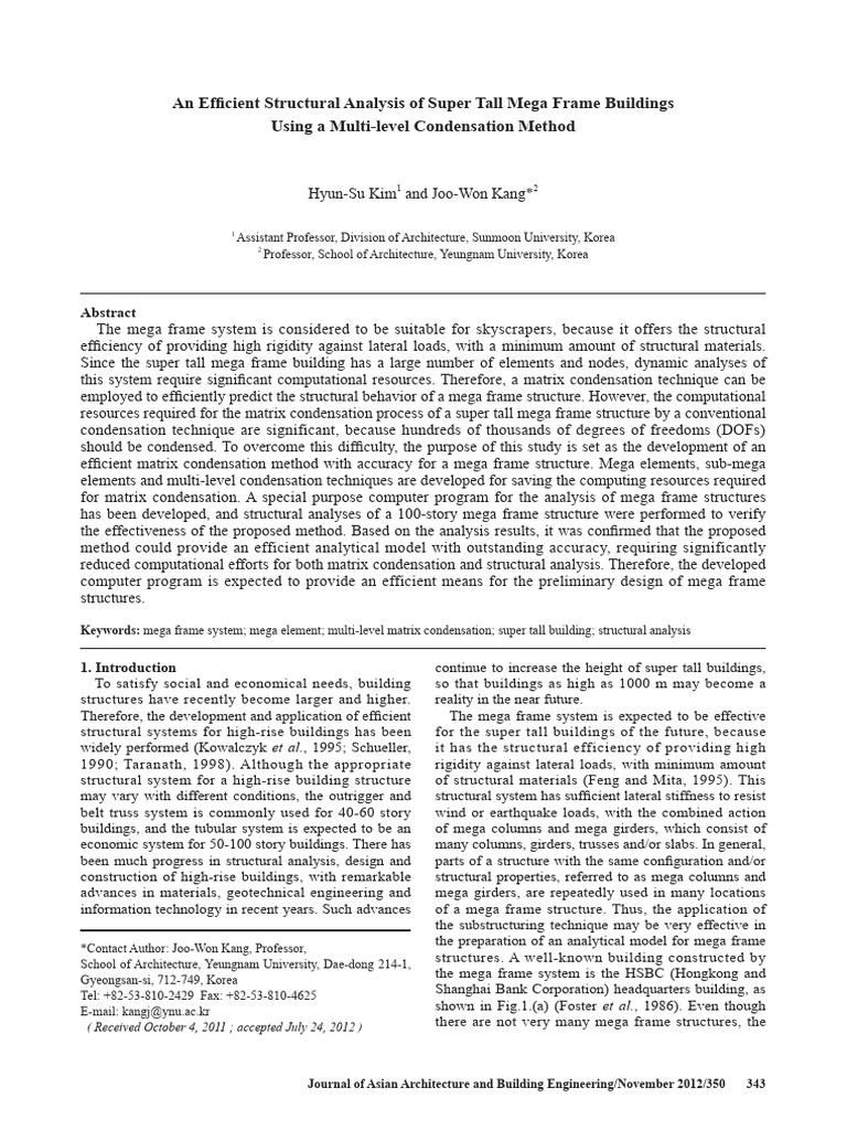 An Efficient Structural Analysis of Super Tall Mega Frame Buildings ...
