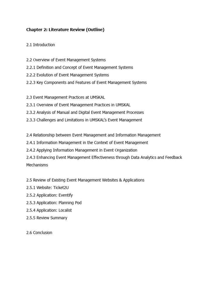 Chapter 2 - Literature Review (Outline) - Athirah | PDF