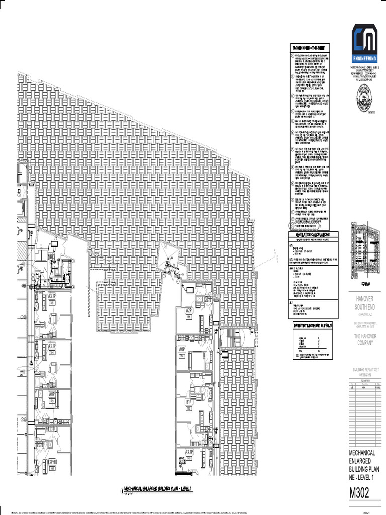 Mechanical Enlarged Building Plan Ne - Level 1 m302-1 | PDF