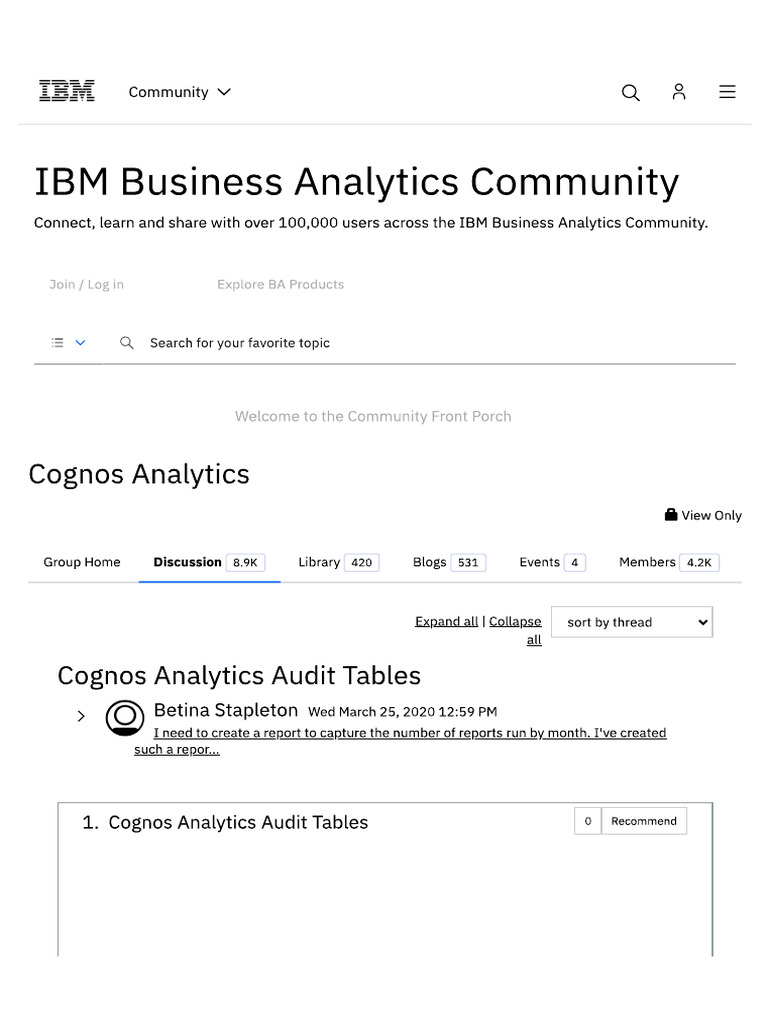 Cognos Audit Report PromptForward Service | PDF