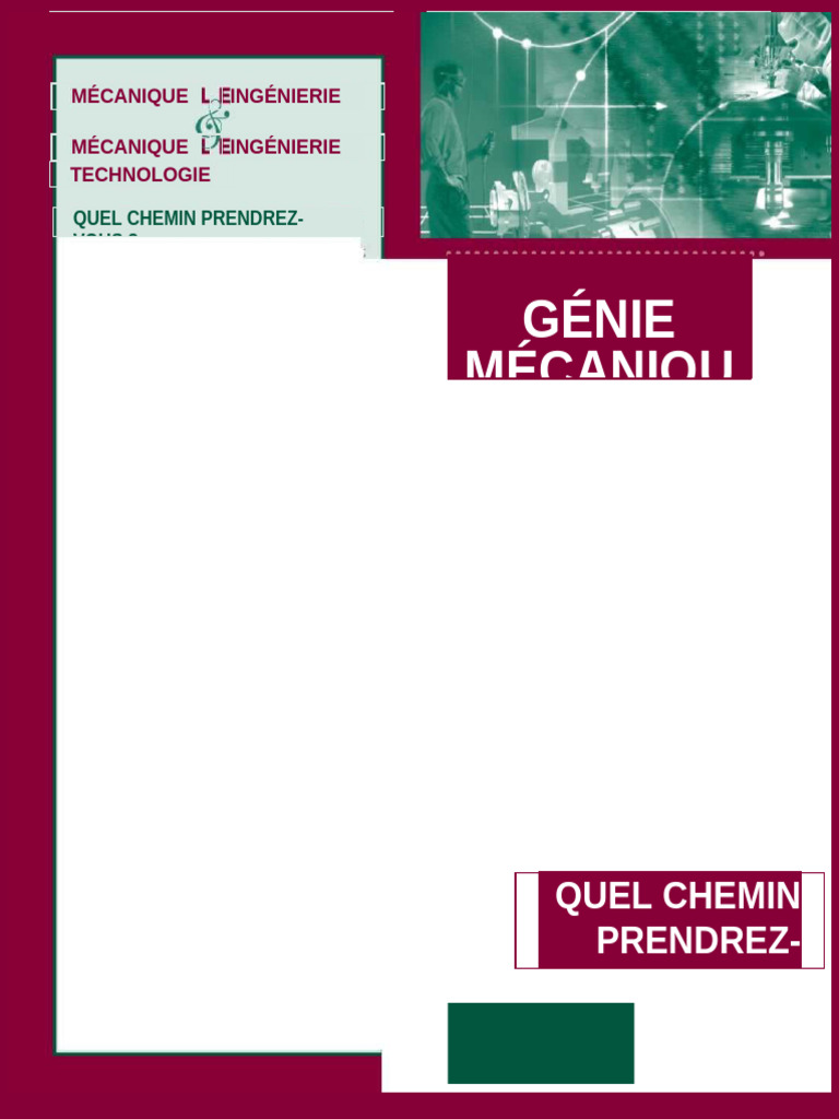 Parcours en Génie Mécanique et Technologie | PDF | Science | Ingénieur