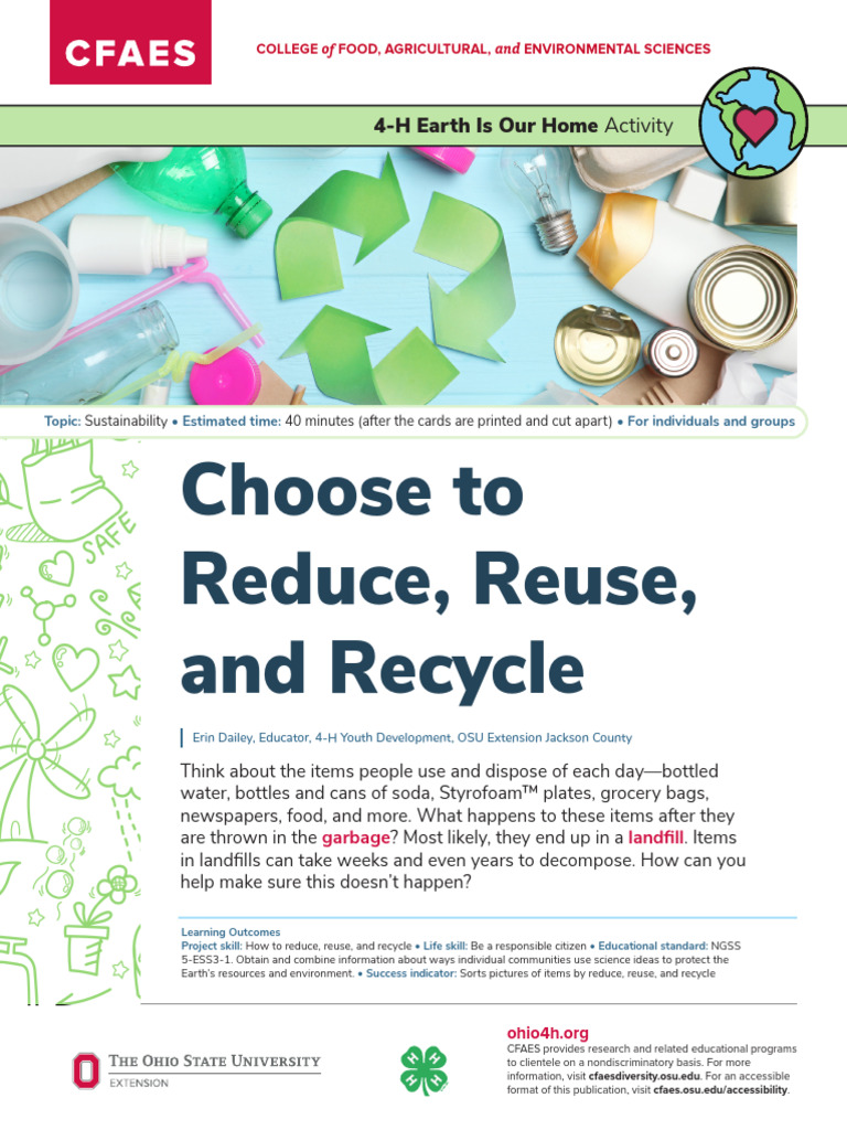 E Reduce Reuse Recycle 0330 JJW - 0 | PDF | Recycling | Waste