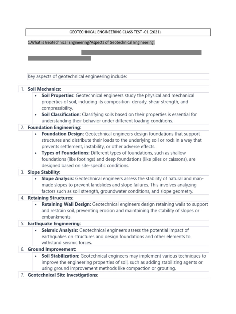 GEOTECHNICAL ENGINEERING complete | PDF | Soil Mechanics | Geotechnical Engineering